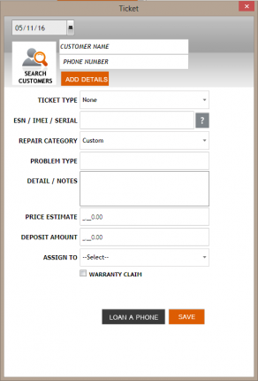 Create a Repair Ticket – Cellphone POS Documentation